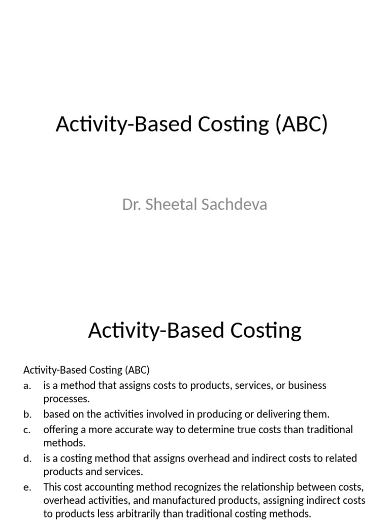 Activity Based Costing | PDF | Cost | Cost Accounting