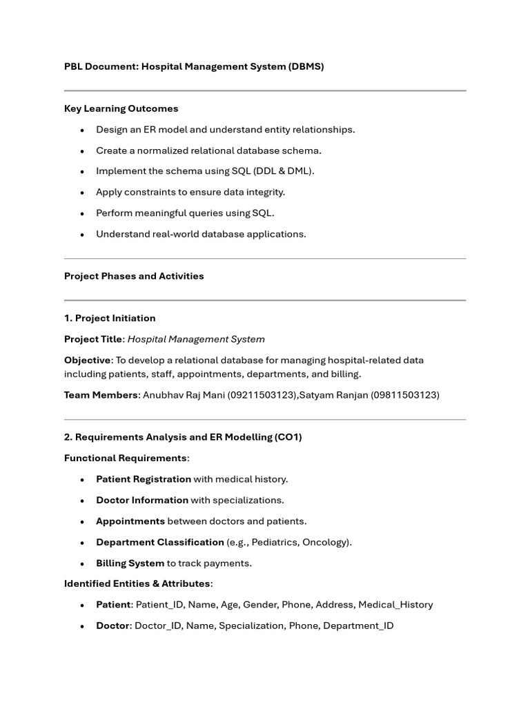 Dbms PBL | PDF | Databases | Relational Database