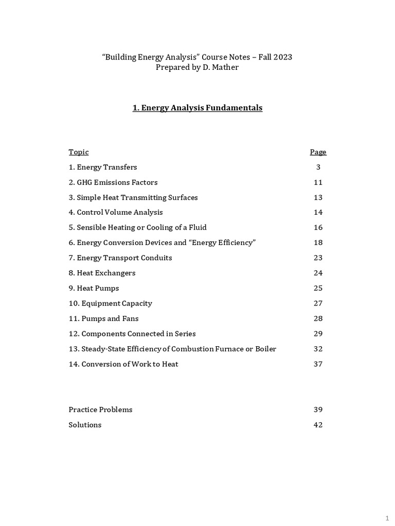 1 - Energy Analysis Fundamentals | PDF | Heat Pump | Heat