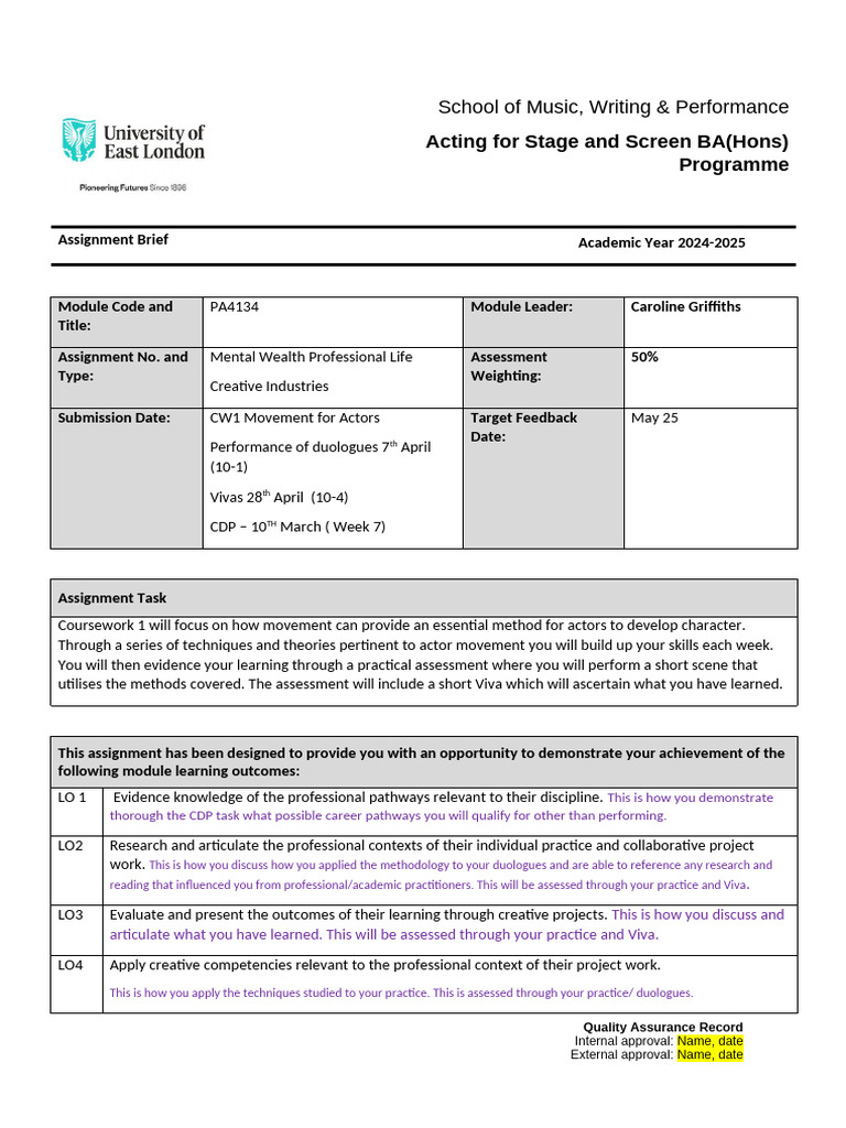 Assignment Brief PA4134 CW1 | PDF | Human Communication | Behavior Modification