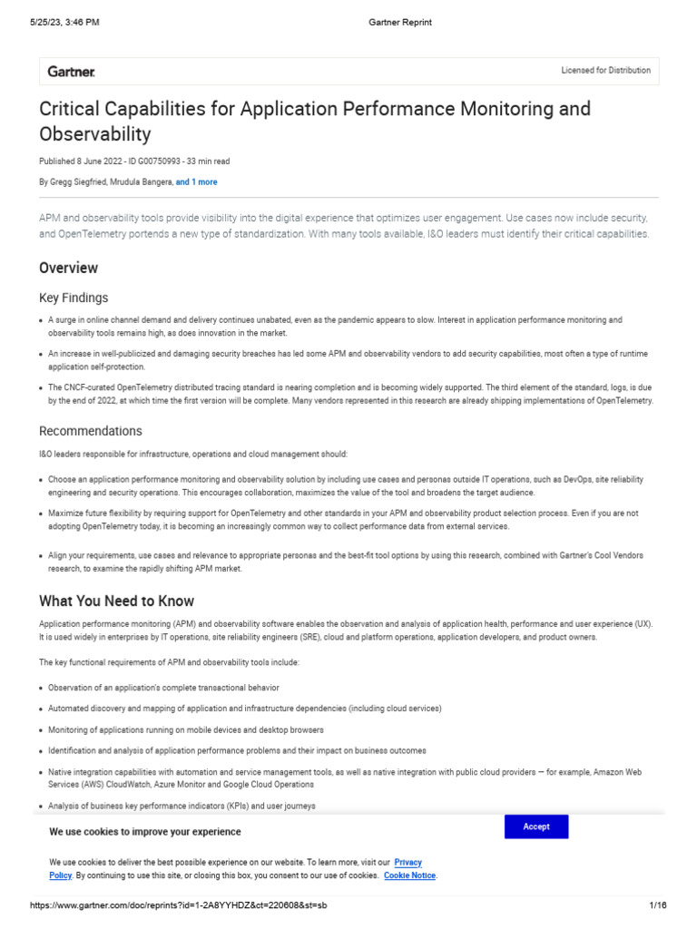 APM Application Performance Monitoring and Observability | PDF | Cloud Computing | Computer Security