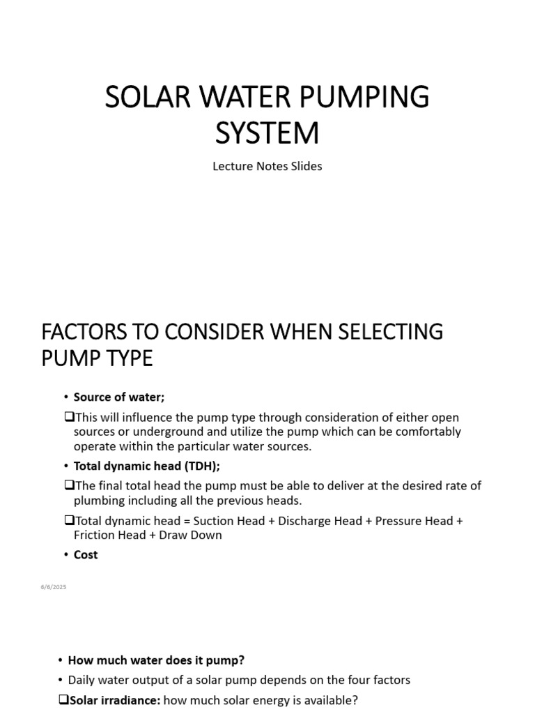 Solar Water Pumping System Guide | PDF | Power Inverter | Photovoltaics