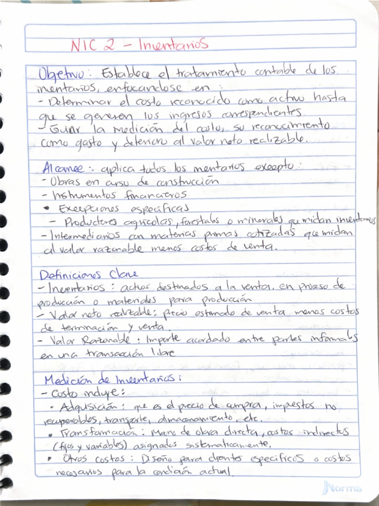 Resumen NIC 2 Y Seccion 13 | PDF