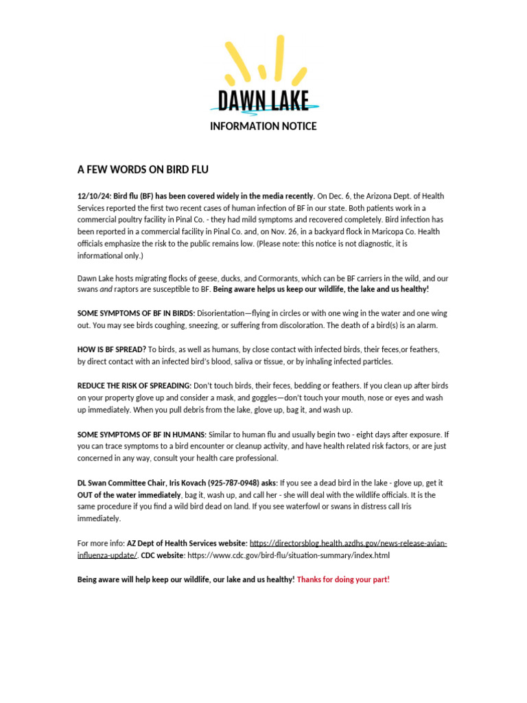 DL Info Notice Dec 10 Bird Flu | PDF | Influenza | Avian Influenza