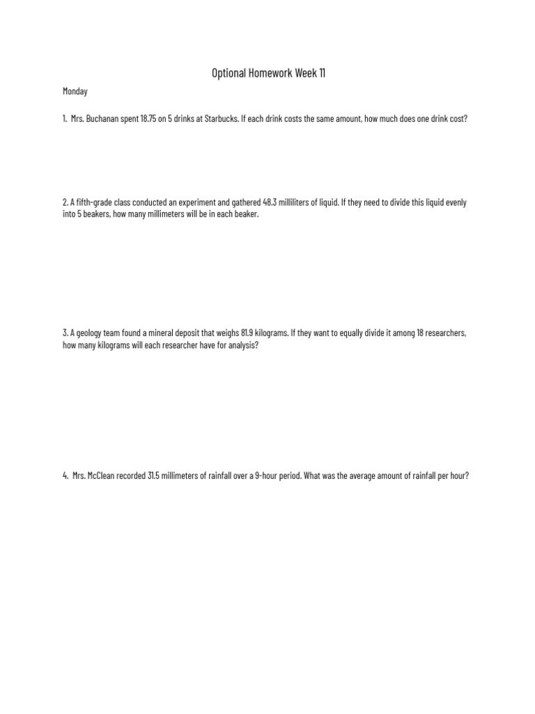 Homework Week 11 | PDF