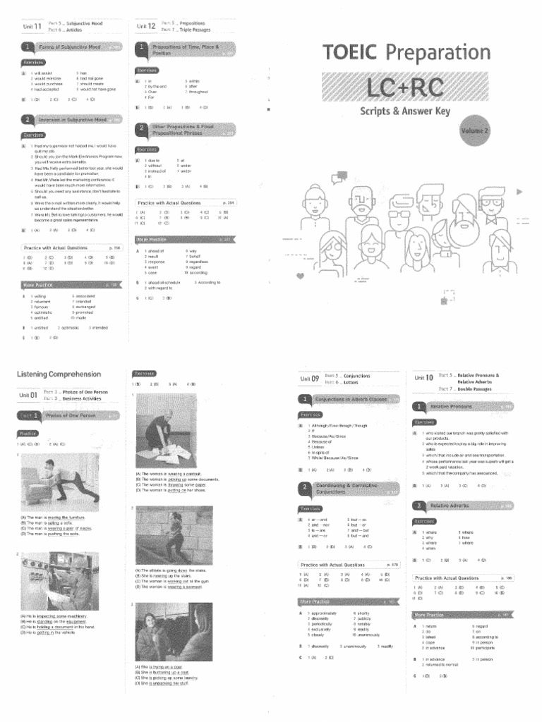 Toeic A Scripts Answer Key Pdf