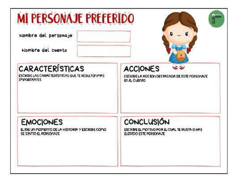 Ficha - Mi Personaje Favorito | PDF