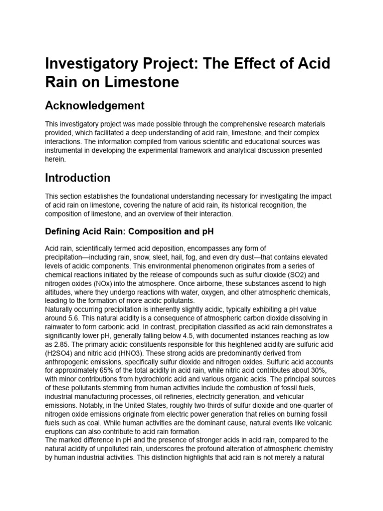 Acid Rain Limestone Effects | PDF | Limestone | Weathering