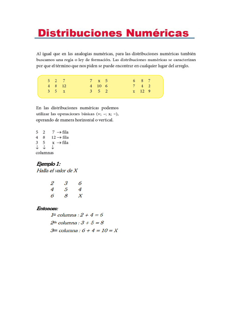 Distribuciones Numéricas | PDF