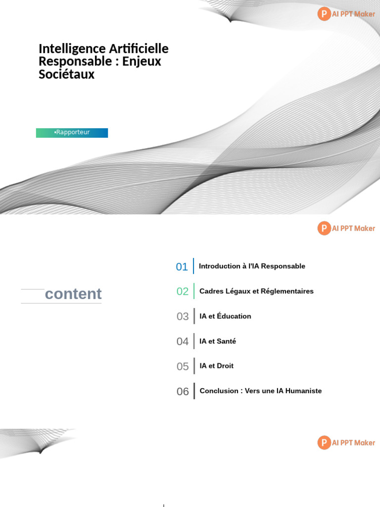 Intelligence Artificielle Responsable - Enjeux Sociétaux - AI PPT Maker | PDF | Intelligence ...