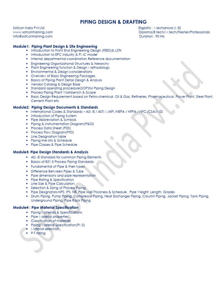 00-Piping Design & Drafting 2023 | PDF | Pipe (Fluid Conveyance) | Chemical Engineering
