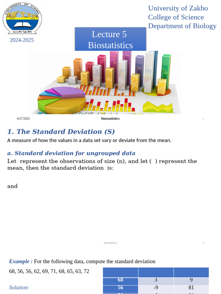 5-Lec 5 | PDF | Biostatistics | Standard Deviation