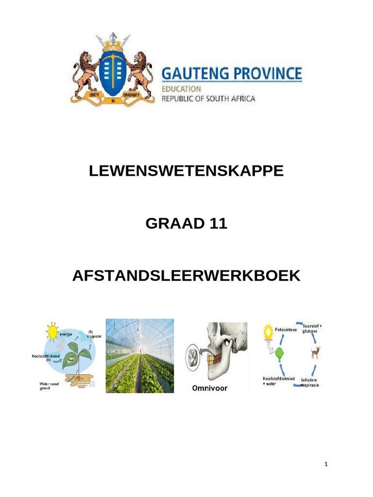 Gr.11 Life Sciences Remote Learning Workbook Term 2 Afrikaans | PDF