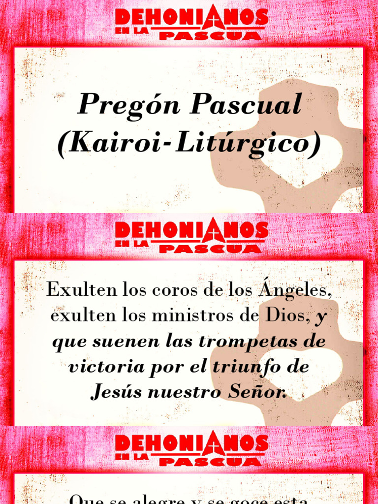 Pregón Pascual Solemne (Kairoi-Litúrgico) | PDF | Pascua de ...