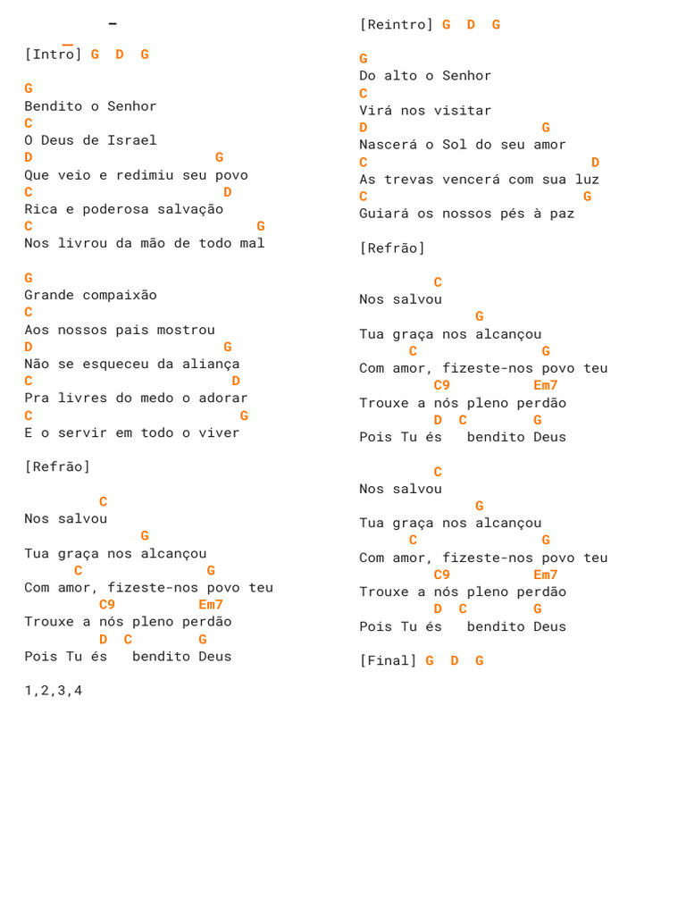 Projeto Sola: Letra de Benedictus | PDF