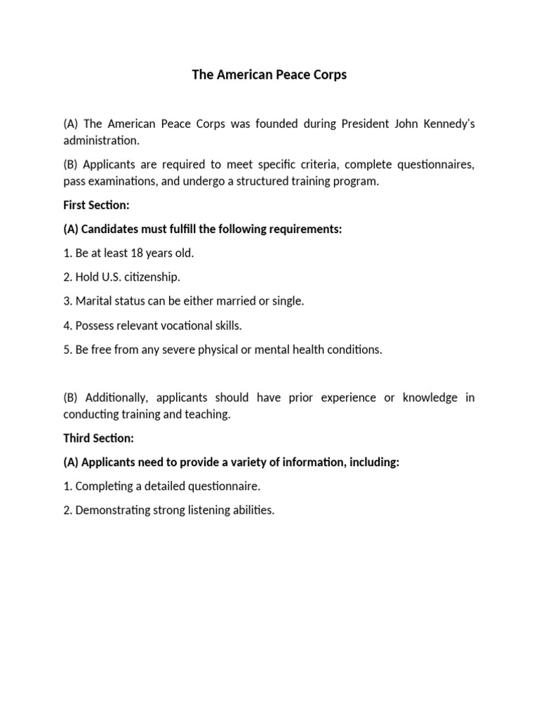 The American Peace Corps | PDF | Communication | Adolescence