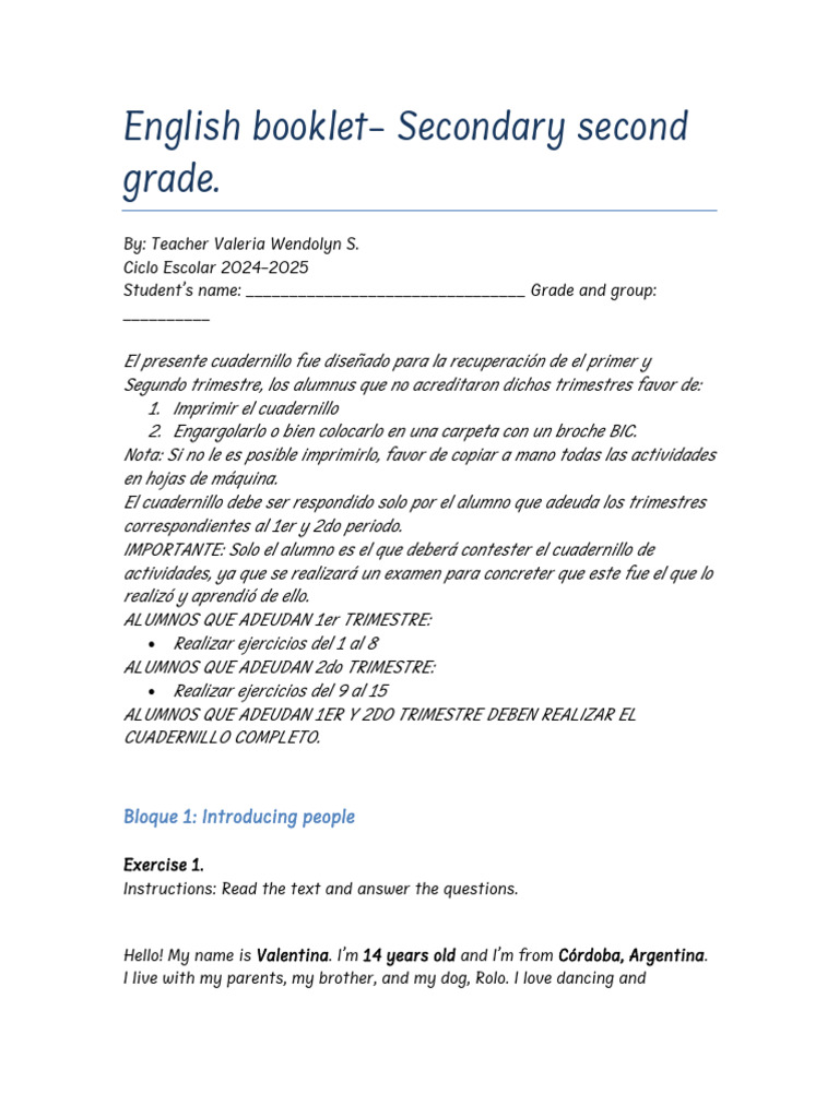 Cuadernillo_Ingles_2do_Secundaria | PDF | Christmas | Holidays