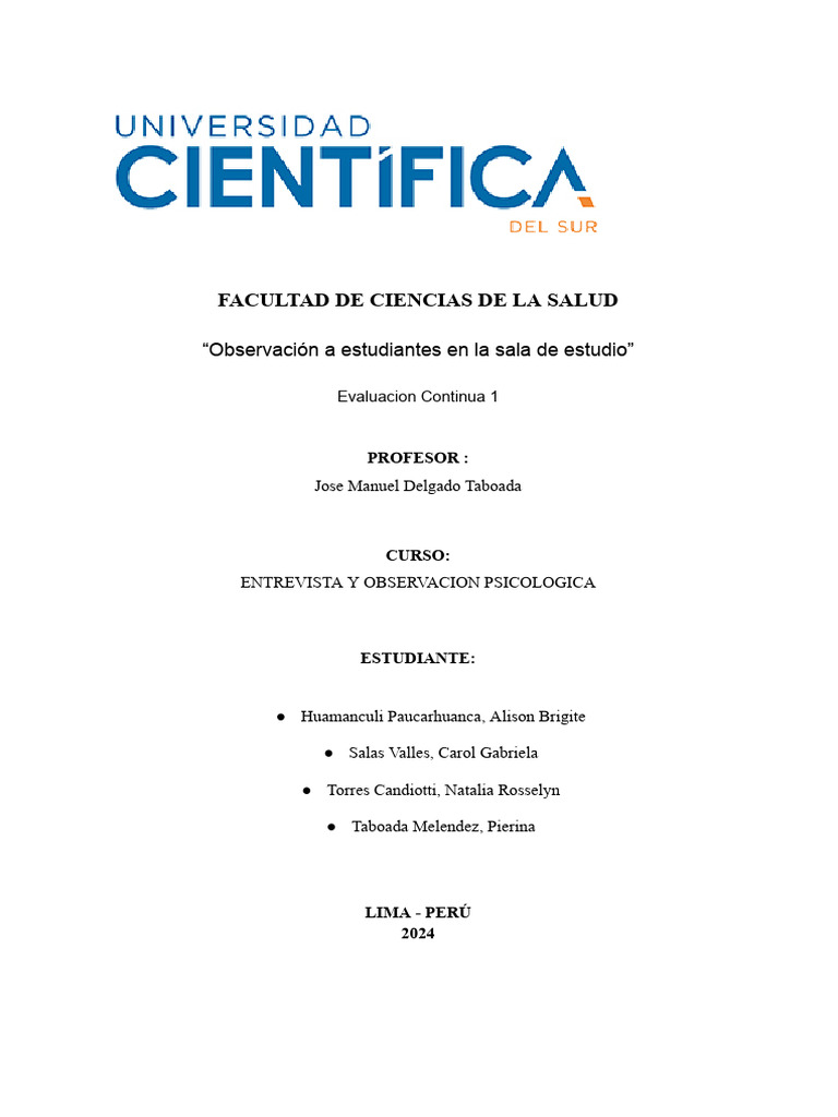 EVANCE C1 - Entrevista y Observación | PDF