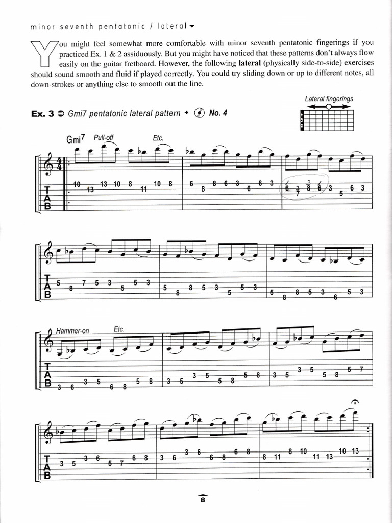 Lateral Exercises for Gmi7 Guitar | PDF
