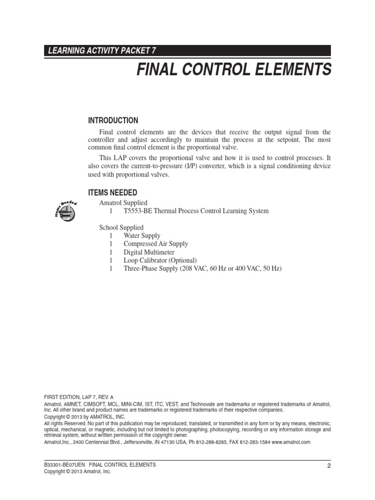 Understanding Final Control Elements | PDF | Electricity | Computer ...