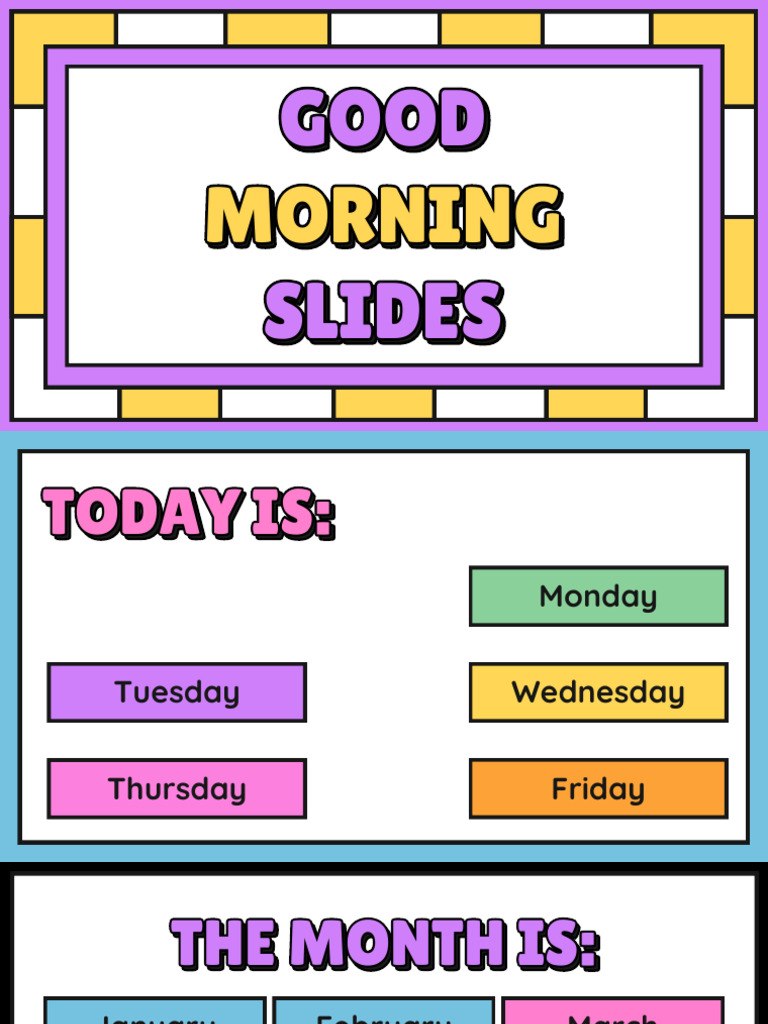 Morning Slides Presentation Colorful Checkered Illustrative Style | PDF
