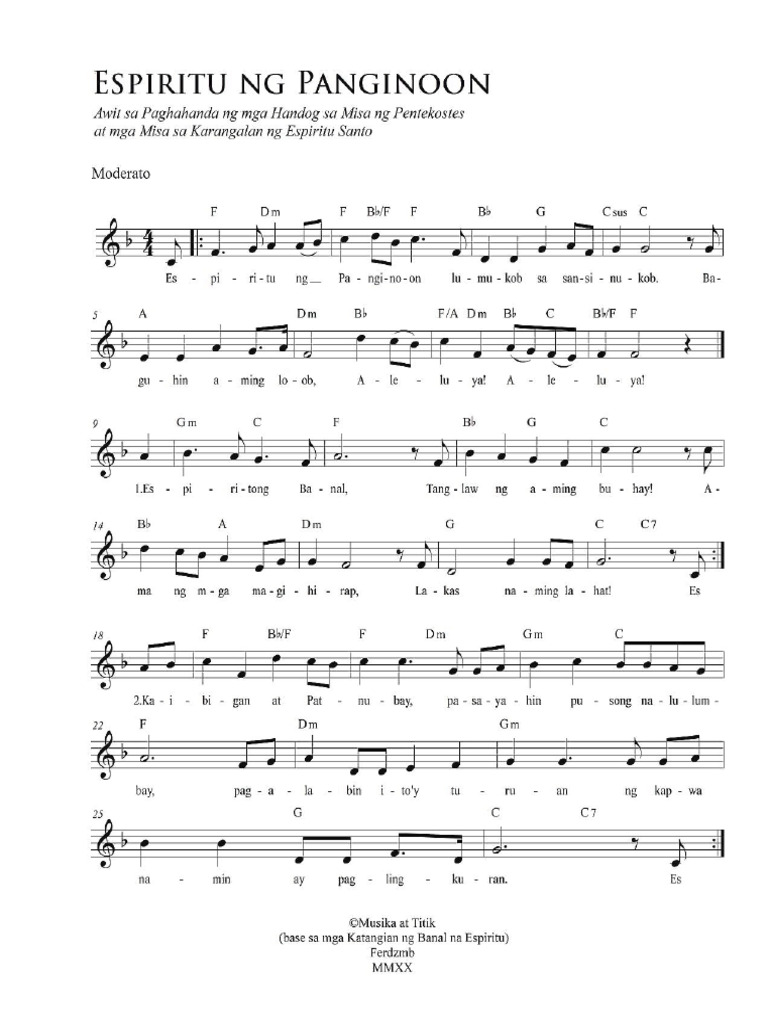 Espiritu NG Panginoon Ferdz Bautista | PDF