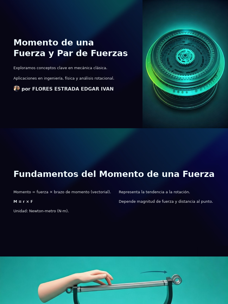 Momento de Una Fuerza y Par de Fuerzas | PDF | Esfuerzo de torsión | Fuerza