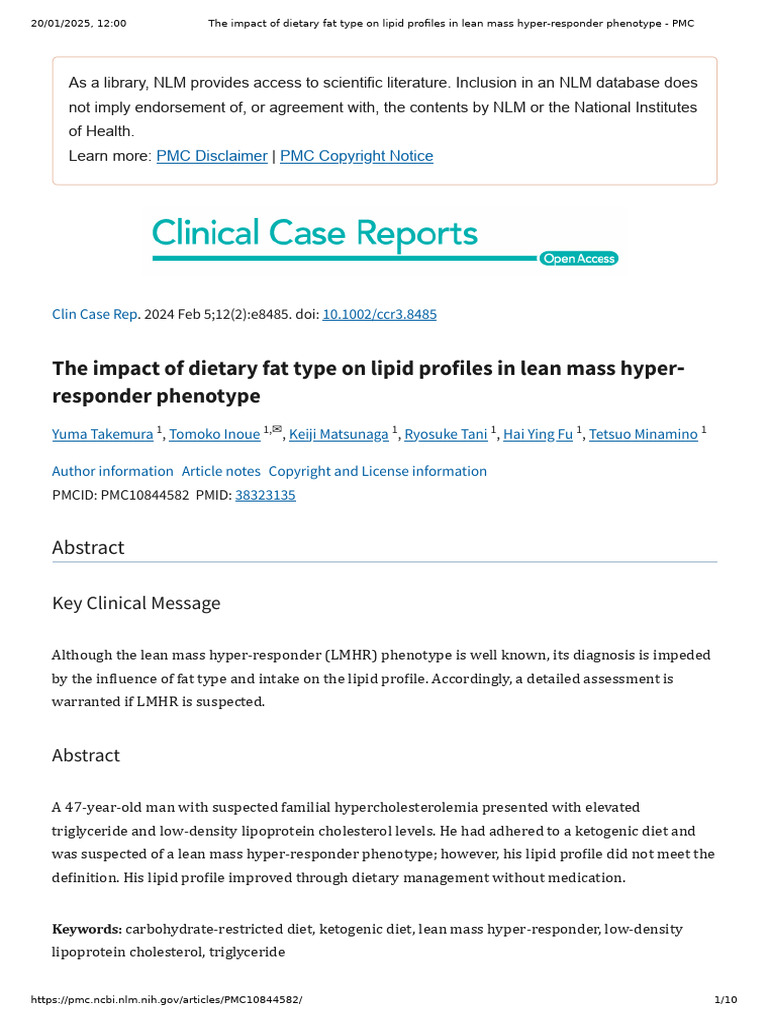 The Impact of Dietary Fat Type On Lipid Profiles in Lean Mass Hyper Responder Phenotype - PMC ...