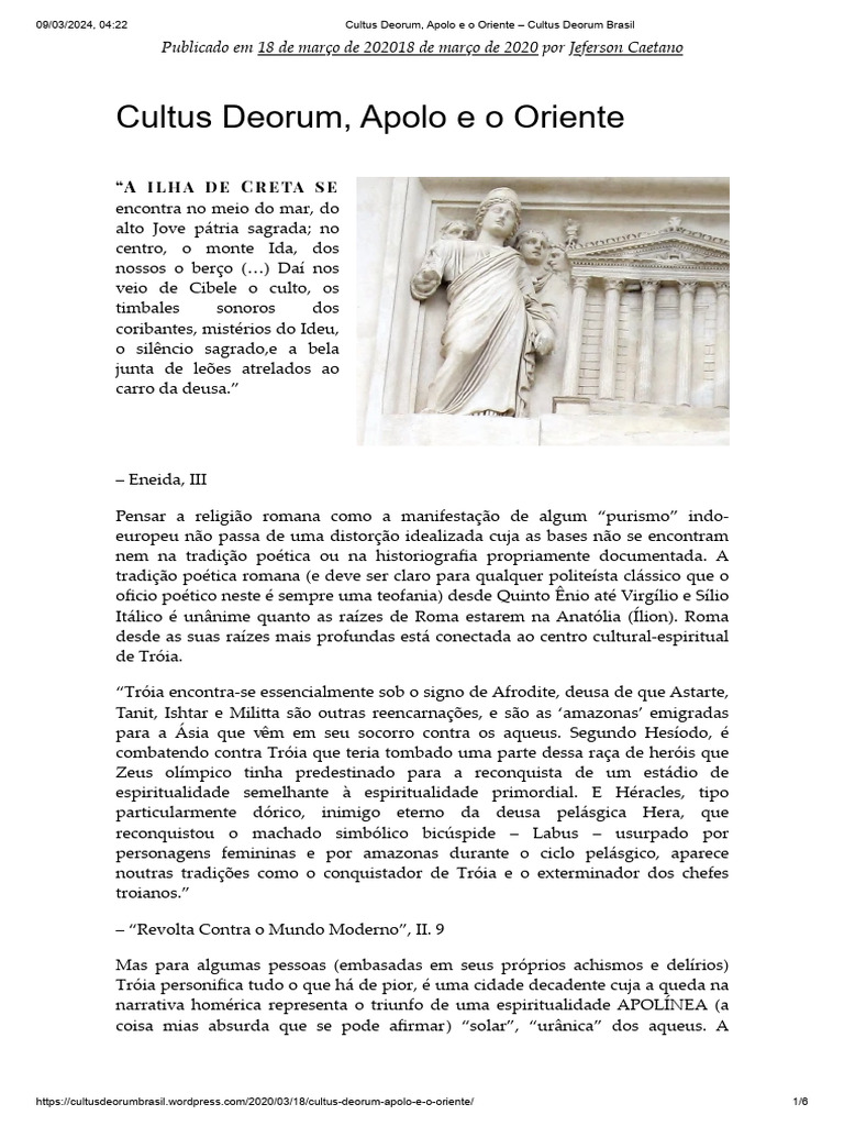 Cultus Deorum, Apolo e o Oriente - Cultus Deorum Brasil | PDF | Apolo ...