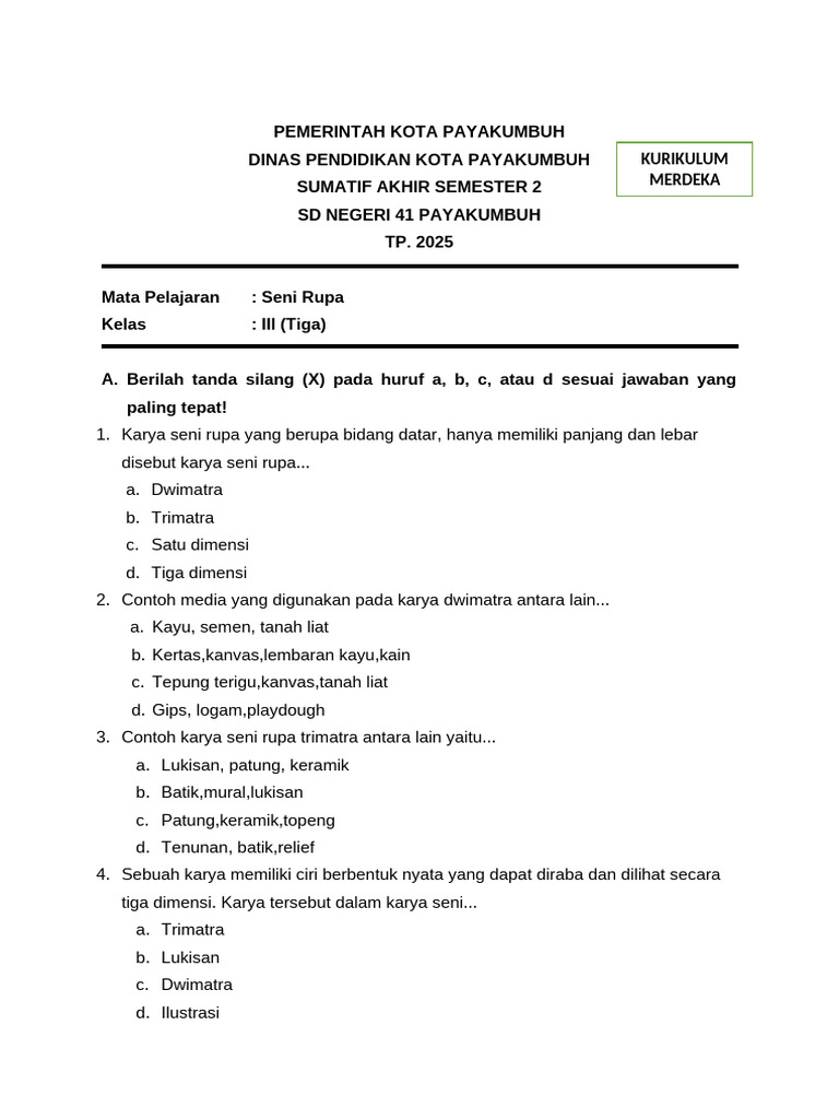 Jenis Relief dalam Seni Rupa Kelas 3 | PDF