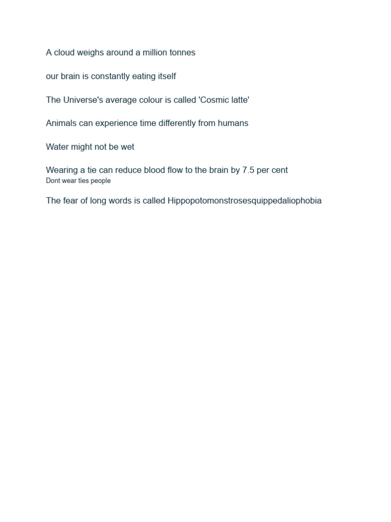 Random Facts | PDF