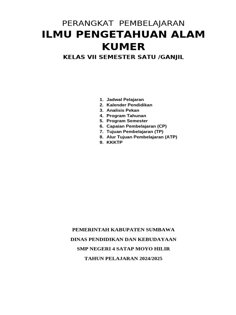 Cover Perangkat Mengajar | PDF