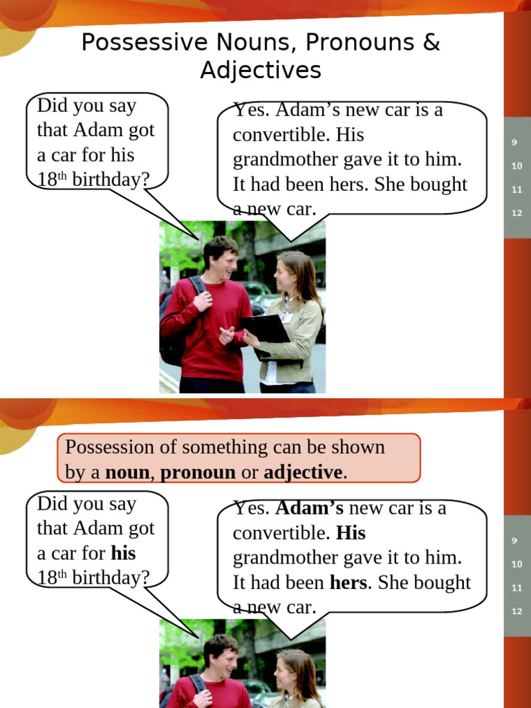 BK 2 Unit 9 To 12 Possessive Nouns, Pronouns and Adjectives | PDF ...
