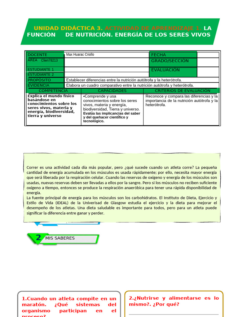 4º Actividad 1 Cyt U3 | PDF | Nutrición | Dieta y nutrición