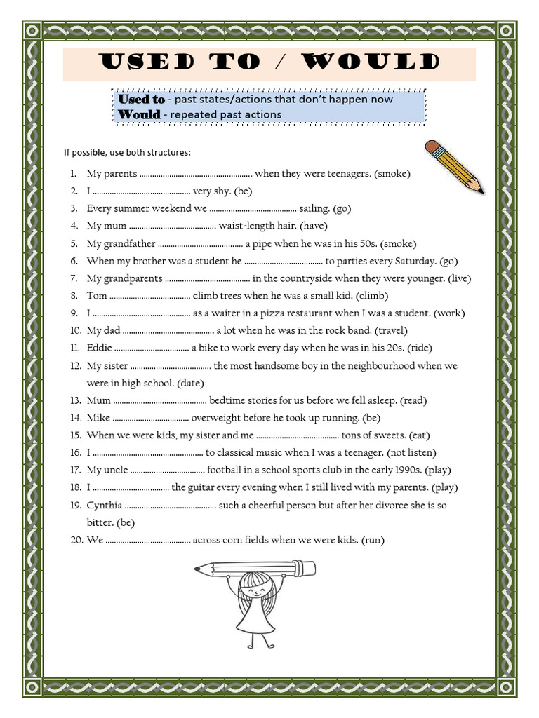Used to vs. Would: Past Actions Guide | PDF