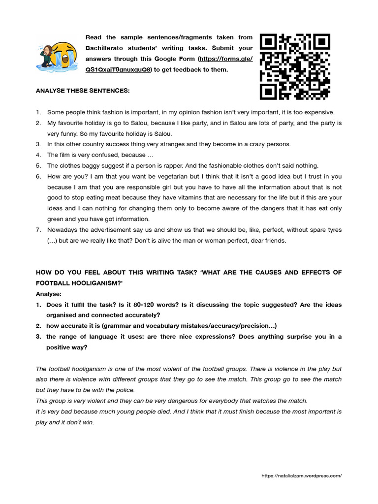 Analyze Student Writing Samples | PDF