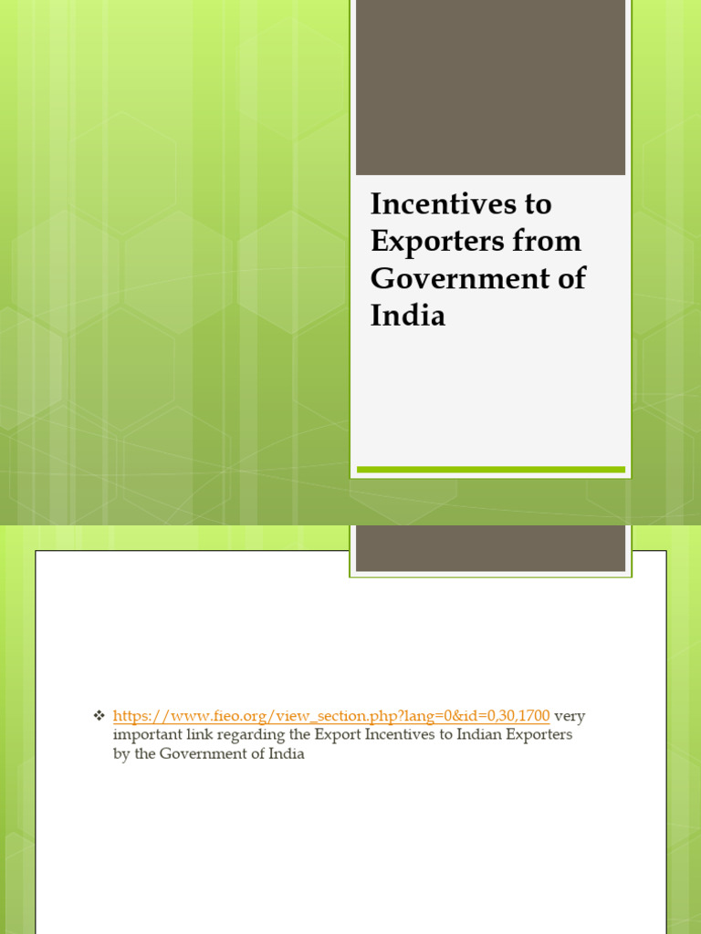 Export Incentives for Indian Exporters | PDF | Tax Refund | Excise