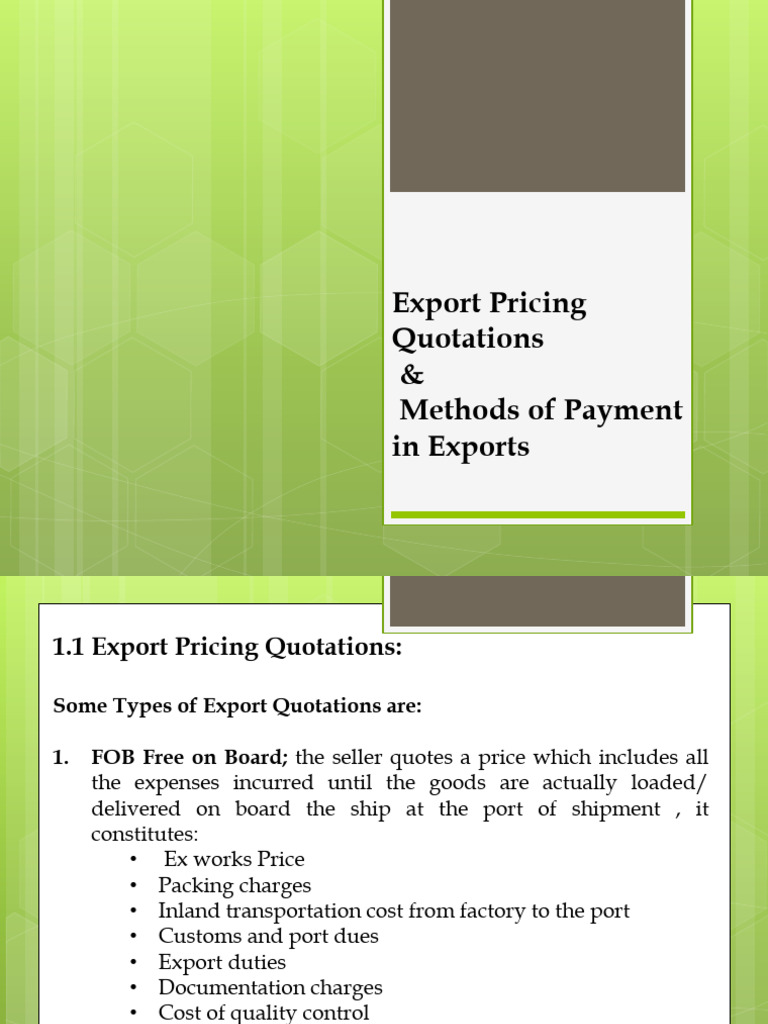 Export Price Quotations and INCOTERMS | PDF | Business | Supply Chain Management