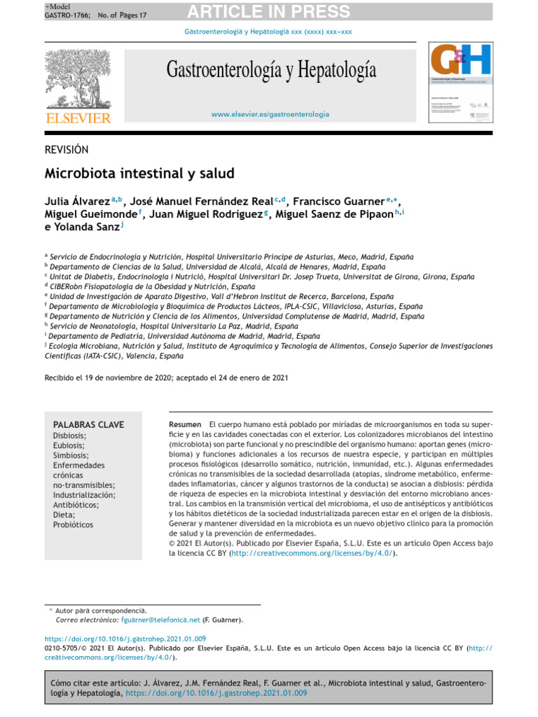 Microbiota Intestinal y Salud-Gastrohep 2021 | PDF | Sistema inmune ...