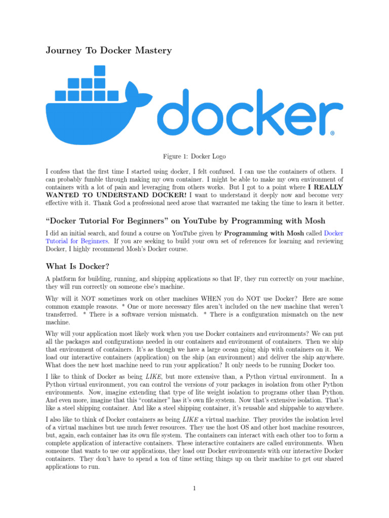 The Beginning of My Docker Journey 1653363298 | PDF | Software | Computing