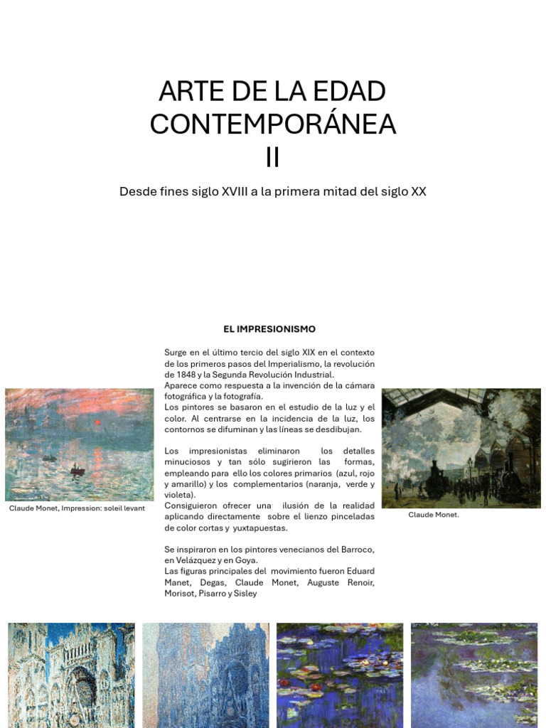 Arte de La Edad Contemporánea Ii | PDF | Impresionismo | Pierre Auguste Renoir