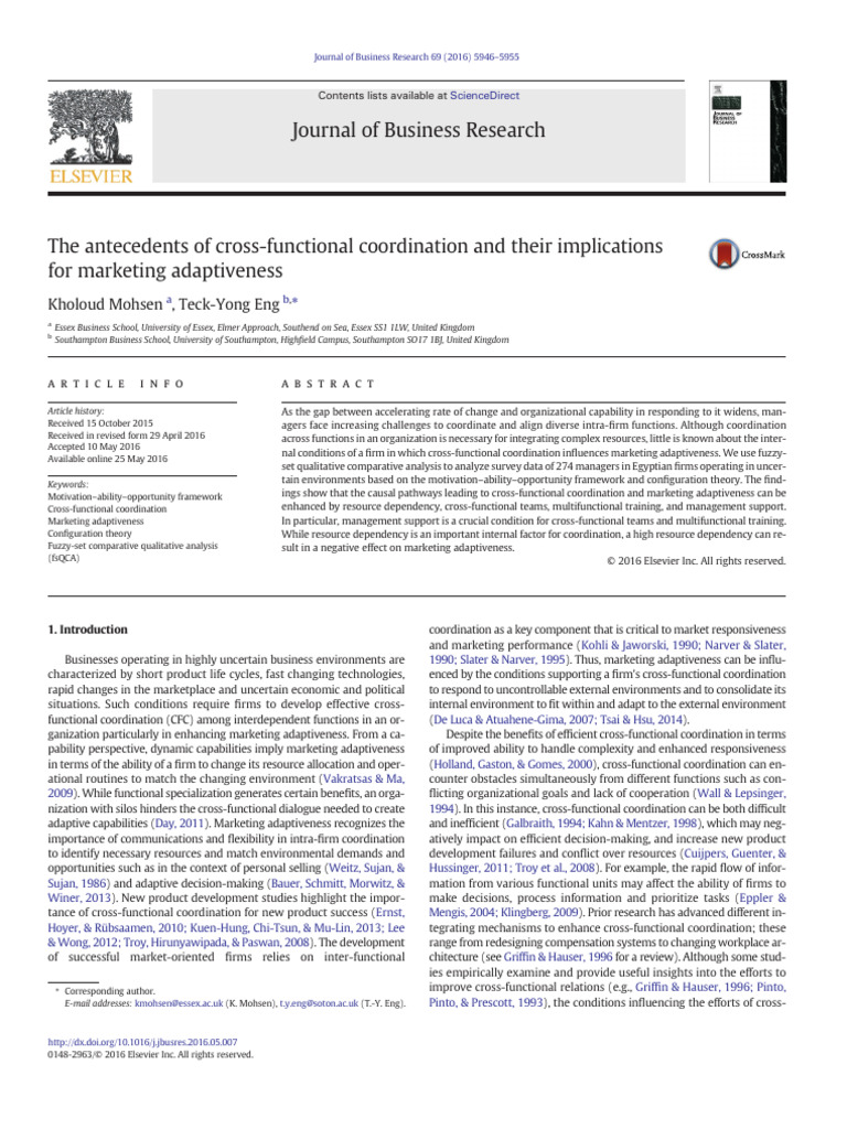 30 The Antecedents of Cross-Functional Coordination and Their ...
