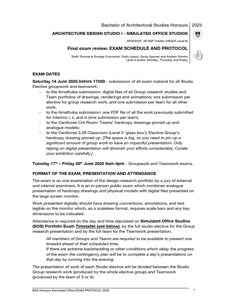 SOS 2025 - Exam Schedule and Protocol | PDF