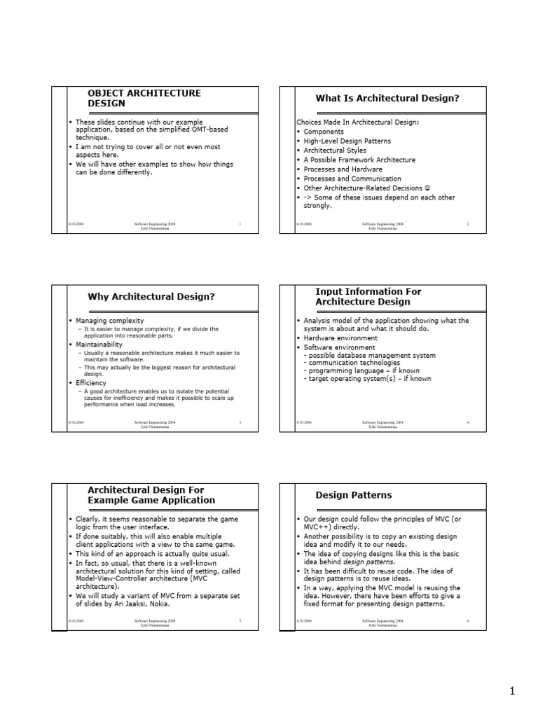 Object Architecture Design Overview | PDF | Model–View–Controller ...