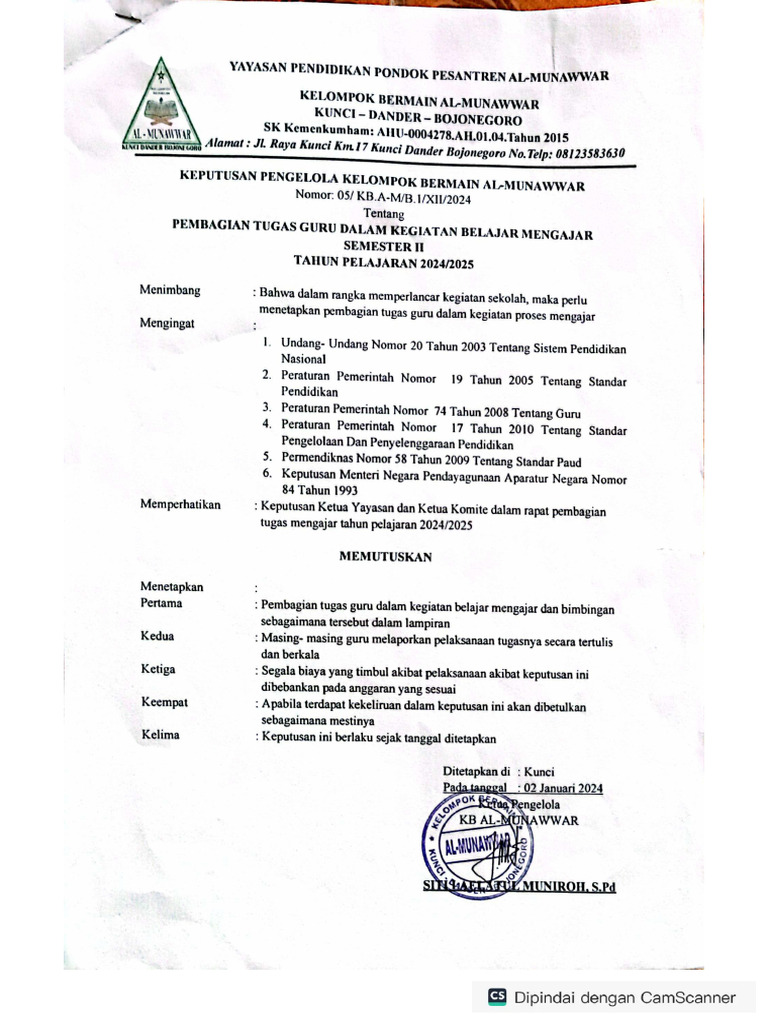 SK PTM KB Al Munawwar | PDF
