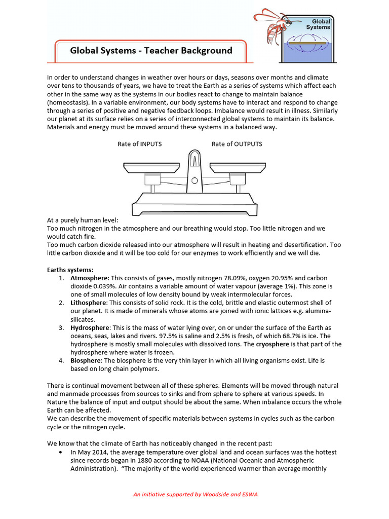 Global Systems - Teacher Background | PDF | Climate | Earth