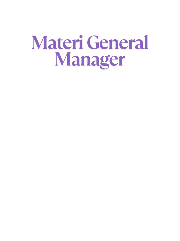 Materi Internship General Manager | PDF