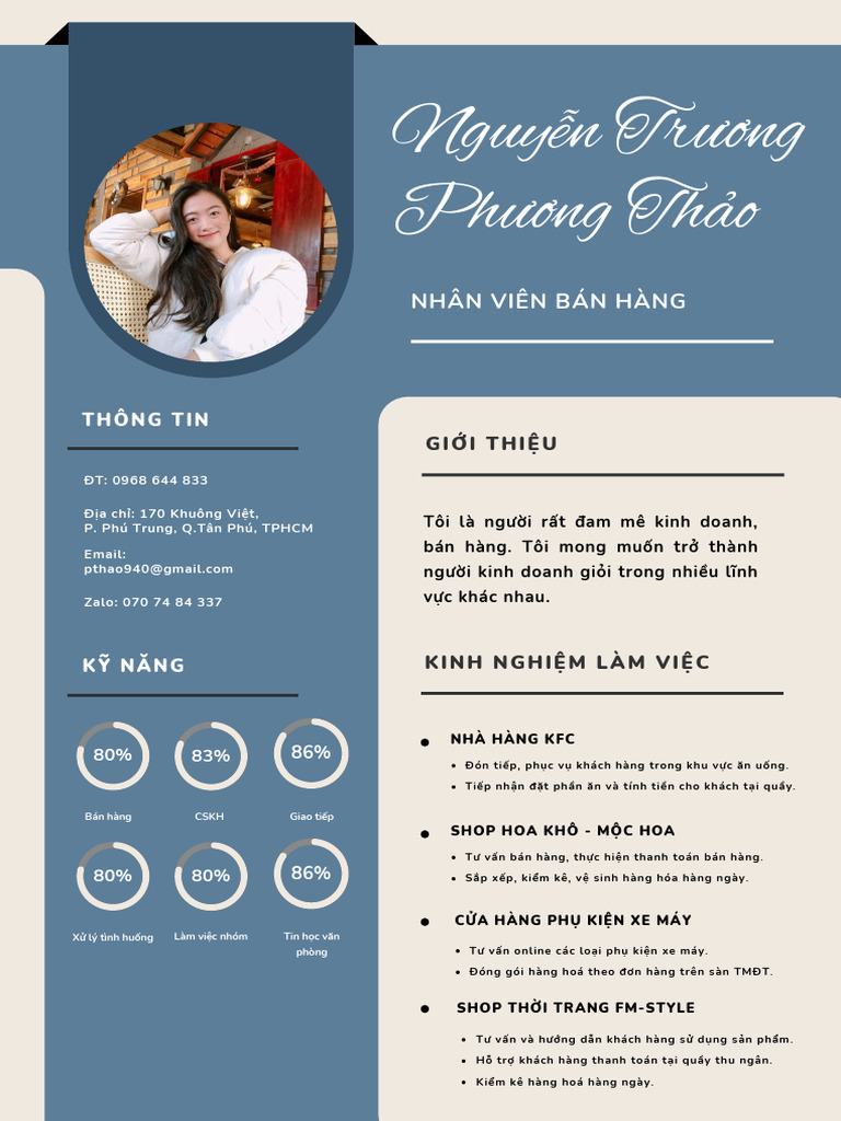 CV - NV Ban Hang - Nguyen Truong Phuong Thao | PDF