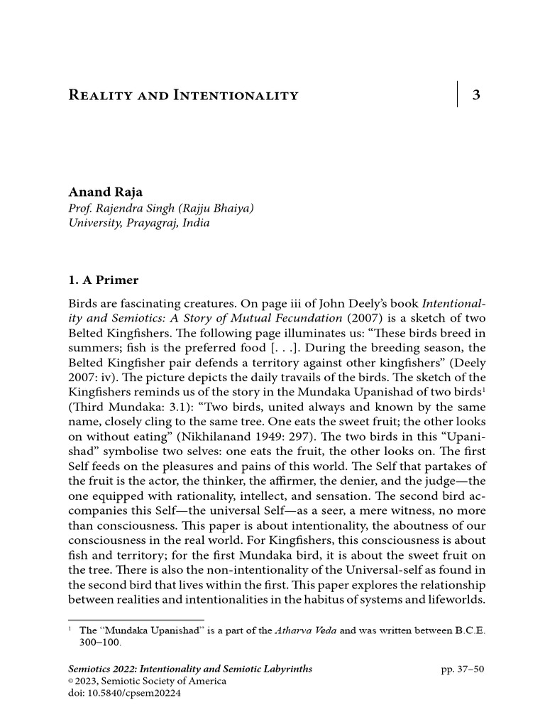 Reality and Intentionality | PDF | Ātman (Hinduism)