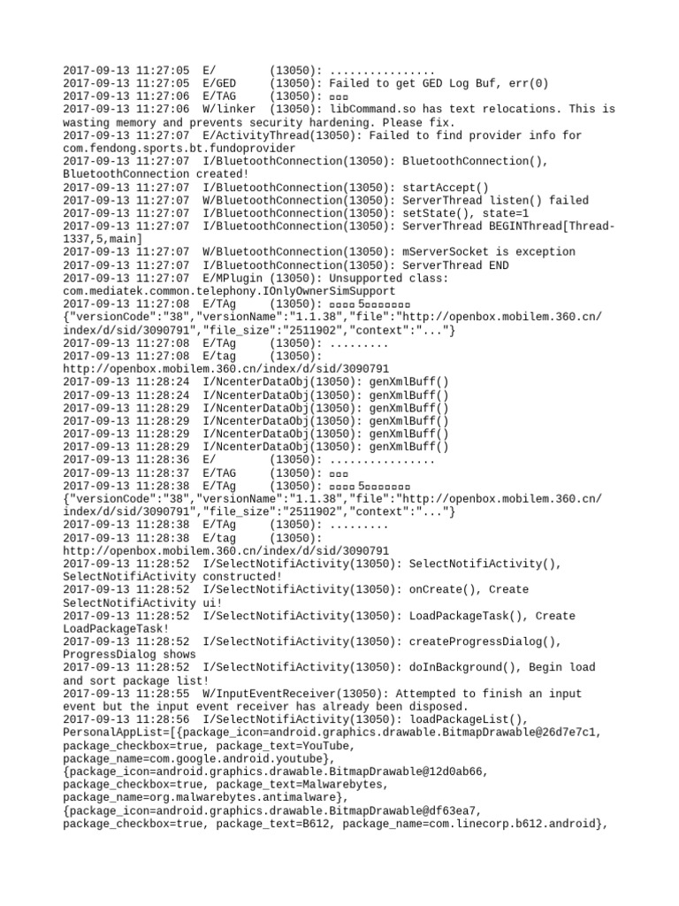 BTNotification Log | PDF | Computing | Software